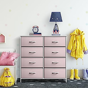 Sorbus Kids Dresser with 8 Drawers - Storage Unit Organizer Chest for Clothes - Bedroom, Kids Room, Nursery, & Closet (Pink, 31.5 x 12 x 32-8 Drawer)