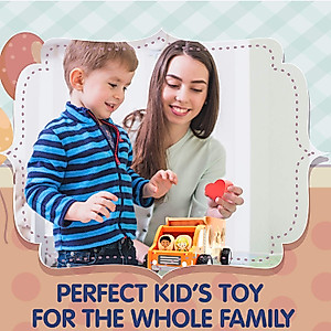 Leo & Friends Shape Sorting Dump Truck - Toddlers Educational Shape Sorter Car - 9 Different Wooden Shape Sorter Toy for Kids - Wooden Vehicle Toys - Perfect Birthdays Holidays and Christmas Gifts