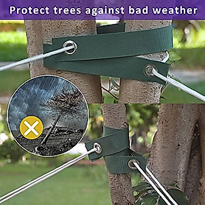 Tree Straps for Staking, 8 PCS Tree Support Straps for Newly Planted Saplings and Hurricane Protection, Tree Straightening Ties Green