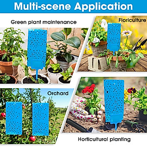 220 Pcs Double Sided Sticky Traps Gnat Killer for Flying Plant Insect Indoor Outdoor Such as Fungus Gnats, Whiteflies, Aphids, Include 200 Twist Ties and 20 Holders, 7.9 x 4 Inches (Blue)