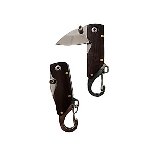DOSMAMZ Pocket Knife, 1.4" Stainless Steel Double-sided Beveled Grinding Blade, Assisted One-Handed Thumb Stud Opening, Rosewood Handle Folding Knife, Liner Lock EDC Keychain Knife