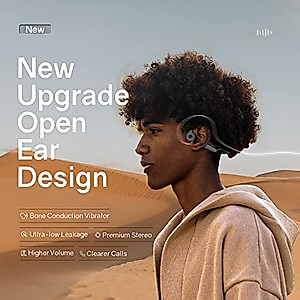 ELIBOM Bone Conduction Headphones, Waterproof Open-Ear Headphones, 9+Hours Music & Call, Wireless Bluetooth Earphones with mic, 25g Sports Headset, Arm Bag Included
