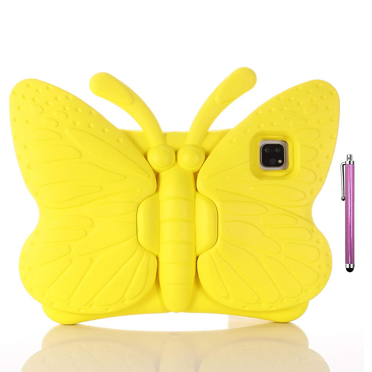 iPad Pro 11 Kids Case, iPad Pro 11 inch 2020 Case for Kids, Light Weight Shockproof EVA Foam Protective Tablet Cover Stand Case for iPad 11" 2nd Generation - Cute Butterfly (Rose Red)