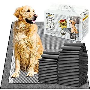 CROCI XXL 30"x36" Charcoal Pads for Dogs, Odor-Control Carbon Pee Pads for Dogs Absorbs Up to 10 Cups of Liquid, 6-Layer Leak-Proof & Quick Dry Dog Training Pads, Disposable (35 Counts)