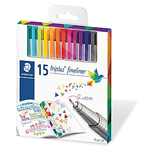 Staedtler 334 Triplus Fineliner Superfine Point Pens, 0.3 Mm, Assorted Colours,