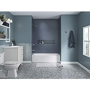 KOHLER K-26109-RA-0 Entity 60-Inch x 30-Inch Alcove Bath with Integral apron, integral flange and right hand drain, White