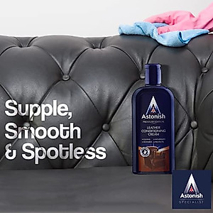 Astonish Specialist Leather Conditioning Cream For Leather Goods, Furniture, Car Seats, Boots & Bags - Conditioner Deep Cleans, Nourishes, Protects & Restores To Prevent Cracking & Drying,250ml Bottle