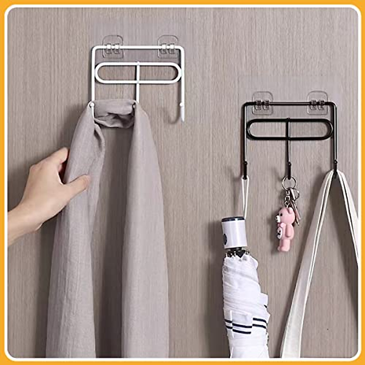 SHANZHUU 4 PACK Shower Caddy Adhesive Sticker Hooks, Corner Shower Caddy Adhesive Replacement, Super Strong Shower Adhesive Hooks for Bathroom Shelf Basket Soap Dish and Kitchen Accessories