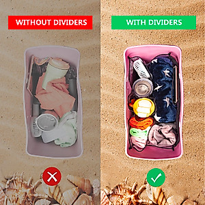 Clear Beach Bag Organizer Compatible with Bogg Bag X Large Size, PVC Insert Divider Liner for XL Bogg Bag Accessories (Clear-Black)