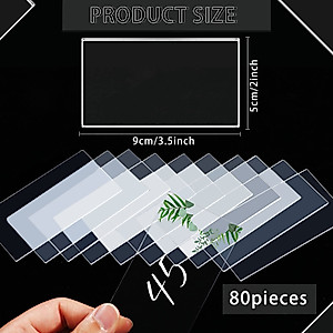 Yalikop 80 Pcs Clear Acrylic Rectangle Place Cards Blank Wedding Table Seating Chart Cards Acrylic Invitations DIY Guest Name Signs for Wedding Reception Party Banquet Birthday Dinner Table Decor