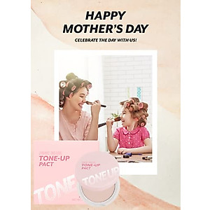 I'M MEME Compact - Tone-up Pact | With Calamine Powder, Pink Blur Effect, Mattify Skin, Pressed Powder, Gift, 0.35 Oz