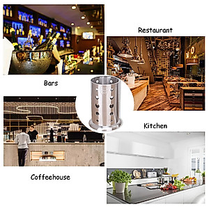 WillFee 304 Stainless Steel Straw Holder, Counter-top Straw Dispenser, Kitchen Organizer for Utensils, Cutlery, Gadgets, Spoons Forks Chopsticks Storage