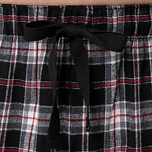 Fruit of the Loom Men's Yarn-dye Woven Flannel Pajama Pant, Black Plaid, X-Large