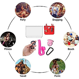 ThuroLeo 4 Packs Hooks Accessories for Bogg Bags,Hat Cap Hang Charms Phone Waterproof Case Key Sunglass Lipstick Wallet Hanger Set,Women Beach Bags Vacation Travel Necessities Women Gift (White)