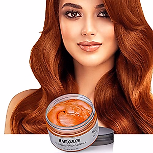 Temporary Hair Color Wax Dye 4.23 oz-Instant Hairstyle Cream Hair Pomades Hairstyle Wax for Party Cosplay Easy Cleaning (Orange)