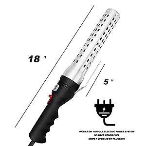 Skyflame Electric Charcoal Fire Starter and Lighter with Built-in Blower | Indoor Outdoor BBQ Smoker Grill Starter - Super Quick Electro Torch Ignites Briquettes Wood for Fireplace and Fire Pit