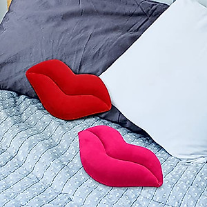Amosfun 2Pcs Lip Throw Pillows Decorative Pillows Kiss Pillow Throw Pillows Wedding Throw Pillow Cushion for Valentines Day Wedding Party Decorations