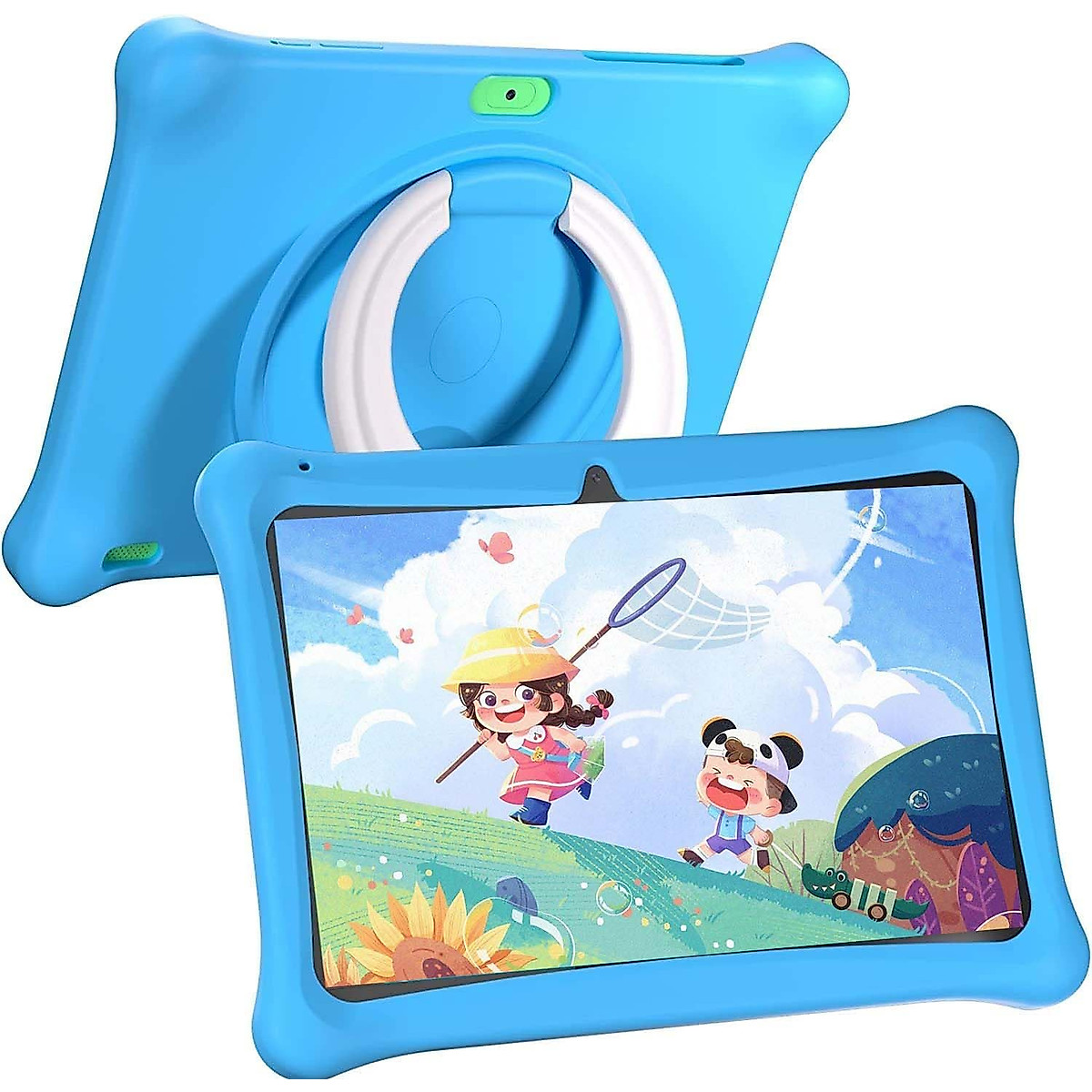 SGIN Tablet for Kids, 2GB RAM 32GB ROM 10 Inch Kids Tablet Android 12 with Case with Parental Control APP, Dual Camera, WiFi, Educational Games，iWawa Pre Installed, Blue