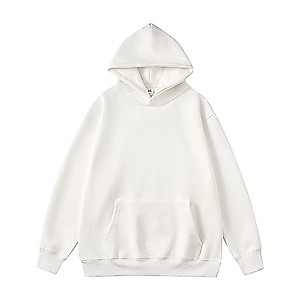 Essential Hoodie, Autumn Men'S Suede Hooded Smooth Board Sweater New Large Basic Mens Graphic Hoodies For Men Hoodies Pullover Devil Mgk Trendy Hoodies 2023 Hoodies (4XL, White)