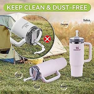 Hotanry 6pcs Spill Stopper Set for Stanley Quencher H2.0 40oz & 30oz Tumbler with Handle, Stanley Cup Accessories Including 2 Straw Cover Cap, 2 Square Spill Stopper, 2 Round Leak Proof Stopper