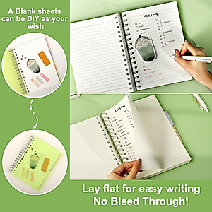 CAGIE Spiral Notebook College Ruled - 5 Subject Spiral Notebook with Tabs Dividers, 300 Pages A5 Small Spiral Notebook 5x7, Hardcover 5 Subject College Ruled Spiral Notebook for School Note Taking