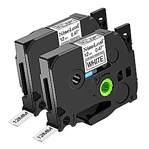 NineLeaf 2 Pack Compatible for Brother P-Touch Label Maker Tape TZe TZ Tape TZe-S231 TZe-231 TZ-231 Laminated 12mm 0.47 Inch Black on White Label Tape for PT-D210 H110 D200 D220 D400 D410 D600 1880