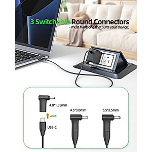 Charger for Asus Laptop, Ultra Compact (40% Smaller), Universal Replacement, Fast Charger, USB C & Round Connector, 65W, 45W, 33W