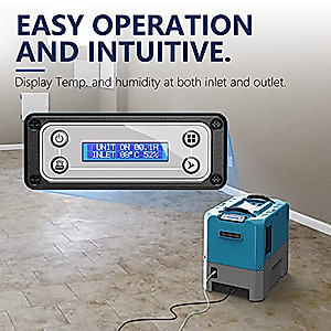 ALORAIR Commercial Dehumidifier with Pump, Up to 180 PPD (Saturation), 85 PPD at AHAM, Memory Starting, 5 Years Warranty, LGR Industrial Dehumidifier for Flood Repair, Crawlspace and Basement Drying, Blue