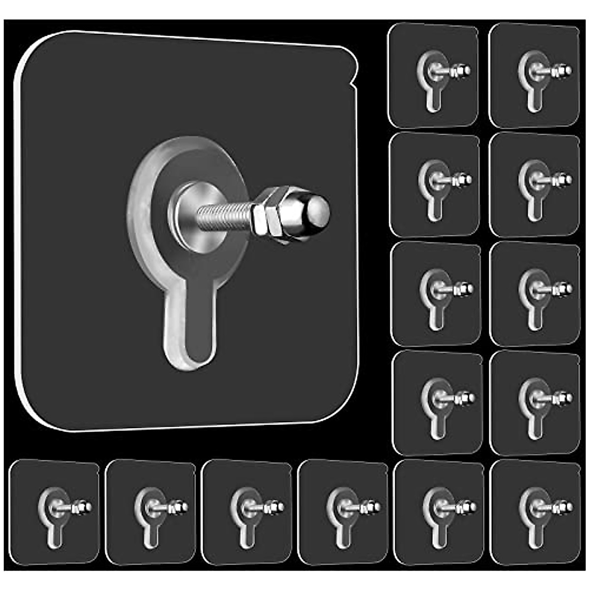 YGAOHF Wall Hangers Without Nails, 15 Pack Sticky Wall Hooks for Hanging, Adhesive Nails for Wall, Waterproof, Oilproof, Rustproof for Kitchen, Bathroom, Home, Office(16mm)