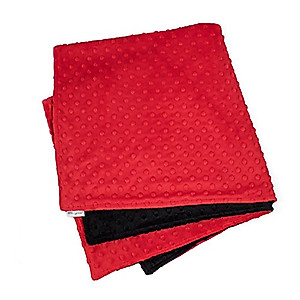 MEG ORIGINAL Red & Black Minky Dot Baby Blanket, Unisex/Gender Neutral, 1327
