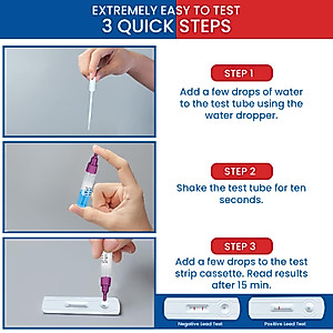 Lead Water Testing Kit for Drinking Water, Well Water Testing Kit, Water Tester Results in Minutes – Simple 3-Step Procedure, Drinking Water Test Kit - Home Lead Water Test Kit, 10 PPB Sensitivity