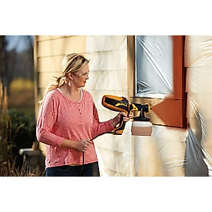 Wagner Spraytech 0529010 FLEXiO 590 Handheld HVLP Paint Sprayer, Sprays Most Unthinned Latex, Includes Two Nozzles - iSpray & Detail Finish Nozzle, Complete Adjustability for All Needs , Multi-colored