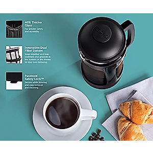 ESPRO P3 French Press - Double Micro-Filtered Coffee and Tea Maker, 32 Ounce, Black