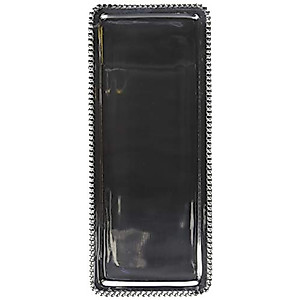 Mariposa Beaded Long Tray, One Size, Silver