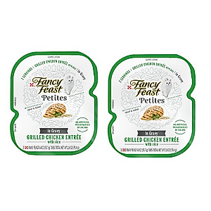 Fancy Feast Gourmet Petites in Gravy Wet Cat Food Variety 5 Flavor Pack / 20 Servings / Beef, Chicken, Ocean Whitefish & Tuna, Salmon and Turkey with Healthier Paw Sticker!!