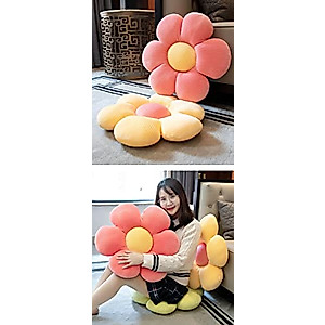 WYIKE Flower-Shaped Cute Pillow, Flower Cushion, Reading Pillow and Leisure and Comfortable Pillow, Car Cushion (Beige/Yellow, 40cm*40cm)