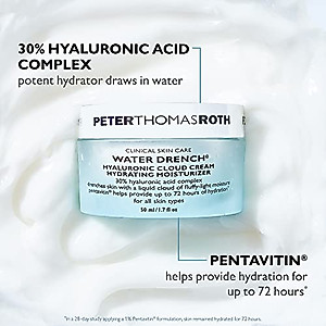 Peter Thomas Roth | Water Drench Hyaluronic Cloud Cream | Hydrating Moisturizer for Face, Up to 72 Hours of Hydration for More Youthful-Looking Skin, Fragnance Free, 1.69 Fl Oz
