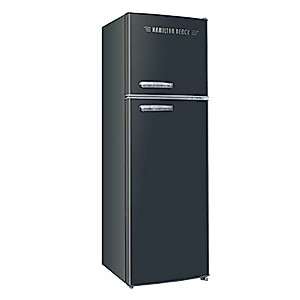Hamilton Beach HBF1050-BLACK Retro Top Freezer Apartment Size Refrigerator, Black, 10 cu ft