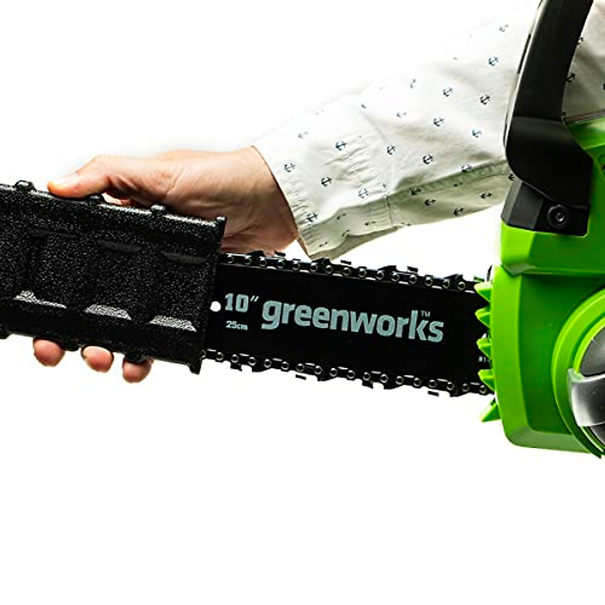 Greenworks 24V 10" Chainsaw, 2.0Ah USB Battery and Charger
