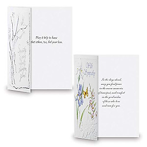 Current Deluxe Foil Sympathy Greeting Cards Value Pack - Set of 16 (8 designs) Large 5 x 7, Foil & Embossed Accents, Sentiments Inside, Thinking of You in Sympathy Cards, Envelopes Included