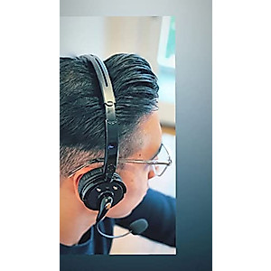 BUNDLE 1 Bluetooth Stereo Headset wireless Headphones with Mic WITH 1 BLUETOOTH TRANSMITTER DONGLE. Great for Home Office & Business, PC, Call Centers, Skype Calls, Foldable On Ear Design