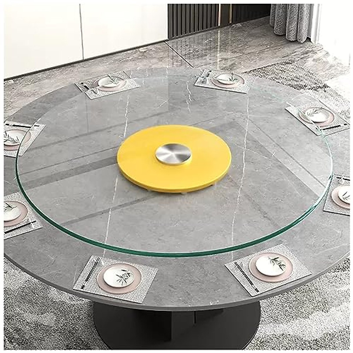 Rotating Tray Round Tempered Glass Lazy Susan Turntable for Kitchen Restaurant Dining Table Heavy Duty Serving Plate (Color : Clear, Size : 100cm/39in)