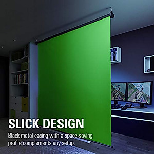 Elgato Green Screen MT - Wall-Mounted Retractable Chroma Key Backdrop with Wrinkle-Resistant Fabric for background removal for Streaming, Video Conferencing, on Instagram, TikTok, Zoom, Teams, OBS