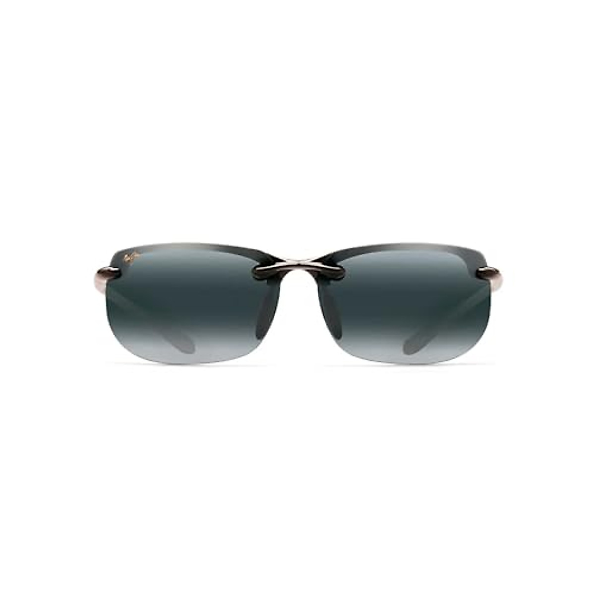 Maui Jim Men's and Women's Banyans Polarized Rimless Sunglasses, Gloss Black/Neutral Grey, Large