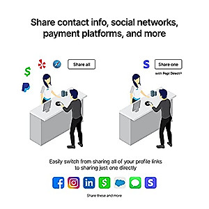 Popl XL Large 4" NFC Business Card Tap Sign Sticker - Instantly Share Contact Info, Social Media, Payment, Apps & More - Compatible with iPhone and Android - Features NFC Tap & QR Scan (Black)