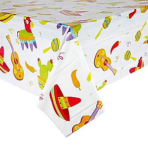 3 Pack Fiesta Table Cover, Cinco de Mayo, Mexican Party Supplies (54 x 108 In)