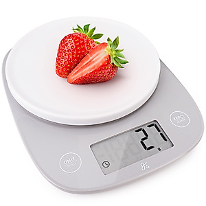Greater Goods Premium Baking Scale, Ultra Accurate, Digital Kitchen Scale, Prep Baked Goods, Weigh Food and Coffee or Use for Meal Prep, 4 Units of Measurement, Designed in St. Louis (Grey, No Bowl)