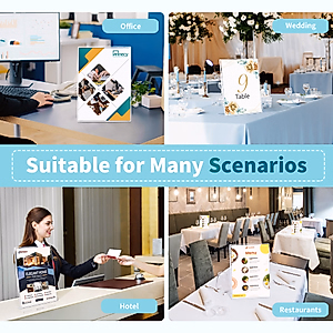 Annecy Sign Holder 8.5 x 11, 12 Packs Sign Stand for Display, L Shape Plastic Clear Sign Holder 8.5x11 Standing Vertical Menu Flyer Holder, Frames Table Signs for Stores, Restaurants, Hotels, Office