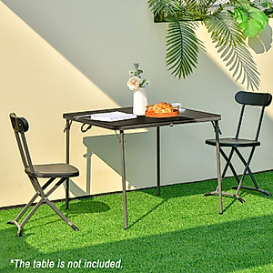 Giantex 2-Pack Folding Chairs, Plastic Event Chairs, 400 LBS Lightweight Foldable Chairs with Solid X-Shape Frame, Oversized Seat, Outdoor Indoor Chairs for Home Garden Patio Yard, Black