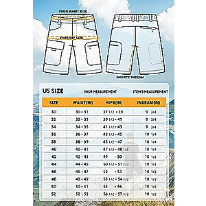 Hiauspor Men's Hiking Cargo Shorts 9"/10" Quick Dry Lightweight Waterproof for Golf Tactical Fishing Casual with 6 Pockets (Dark Grey, 36)